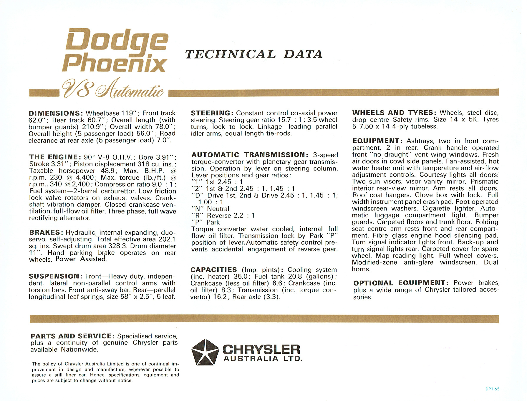 1965 Dodge Phoenix Folder (Rev)