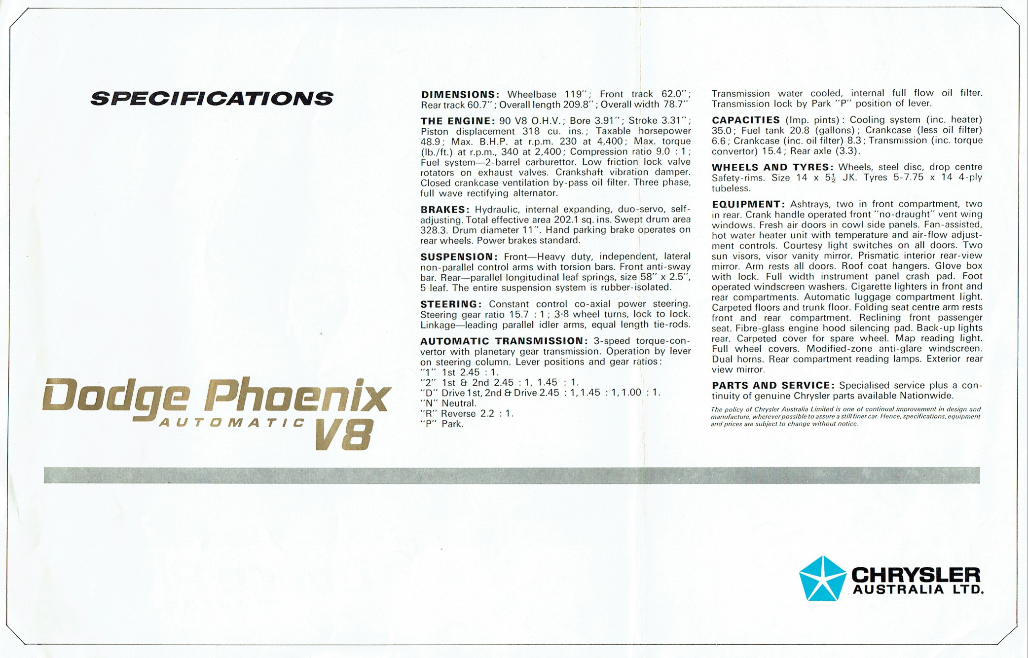 1966 Dodge Phoenix Brochure