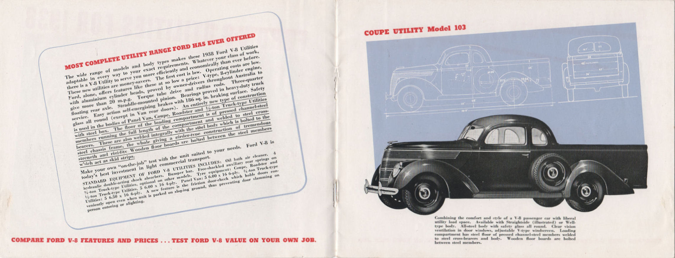 1938 Ford V8 Utilities Brochure