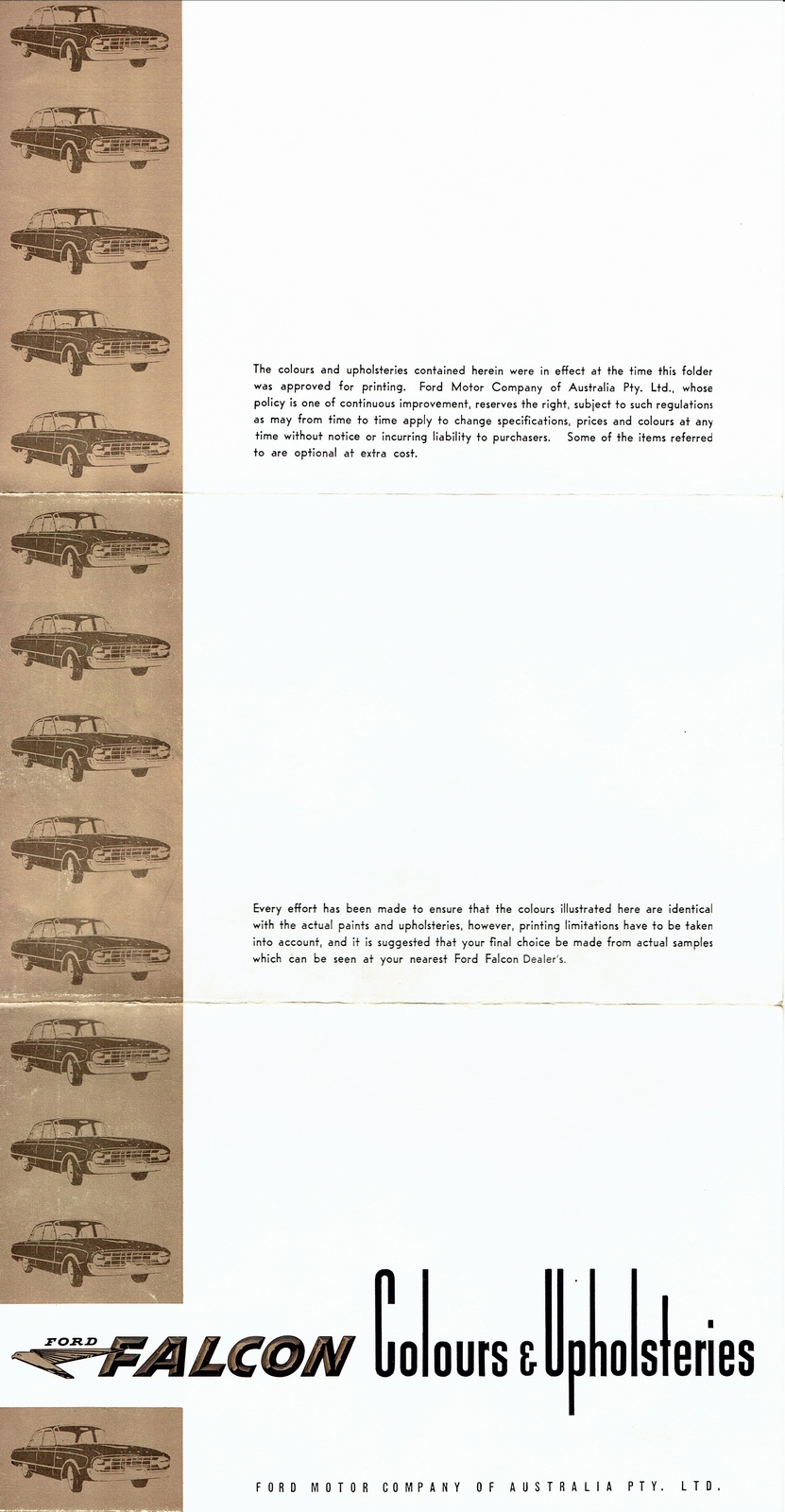 1960 Ford Falcon XK Paint Chart