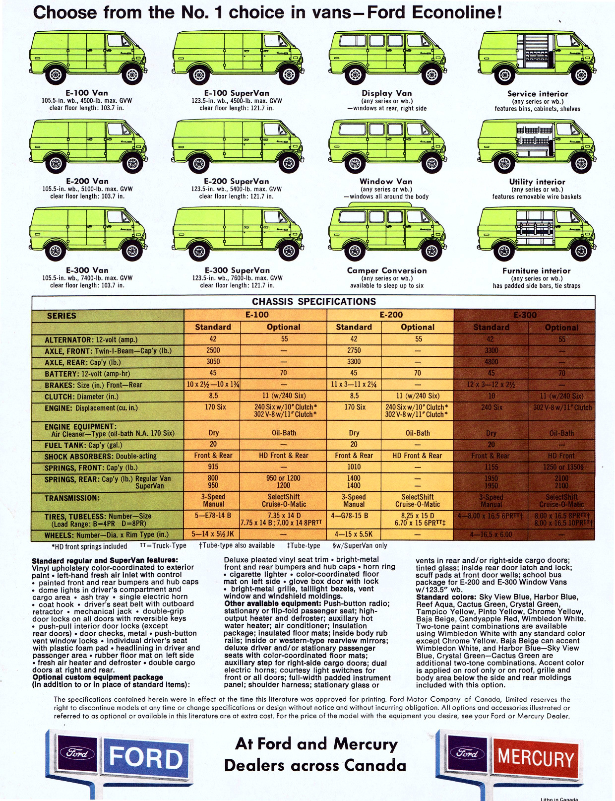 1970 Ford Econoline Vans Brochure
