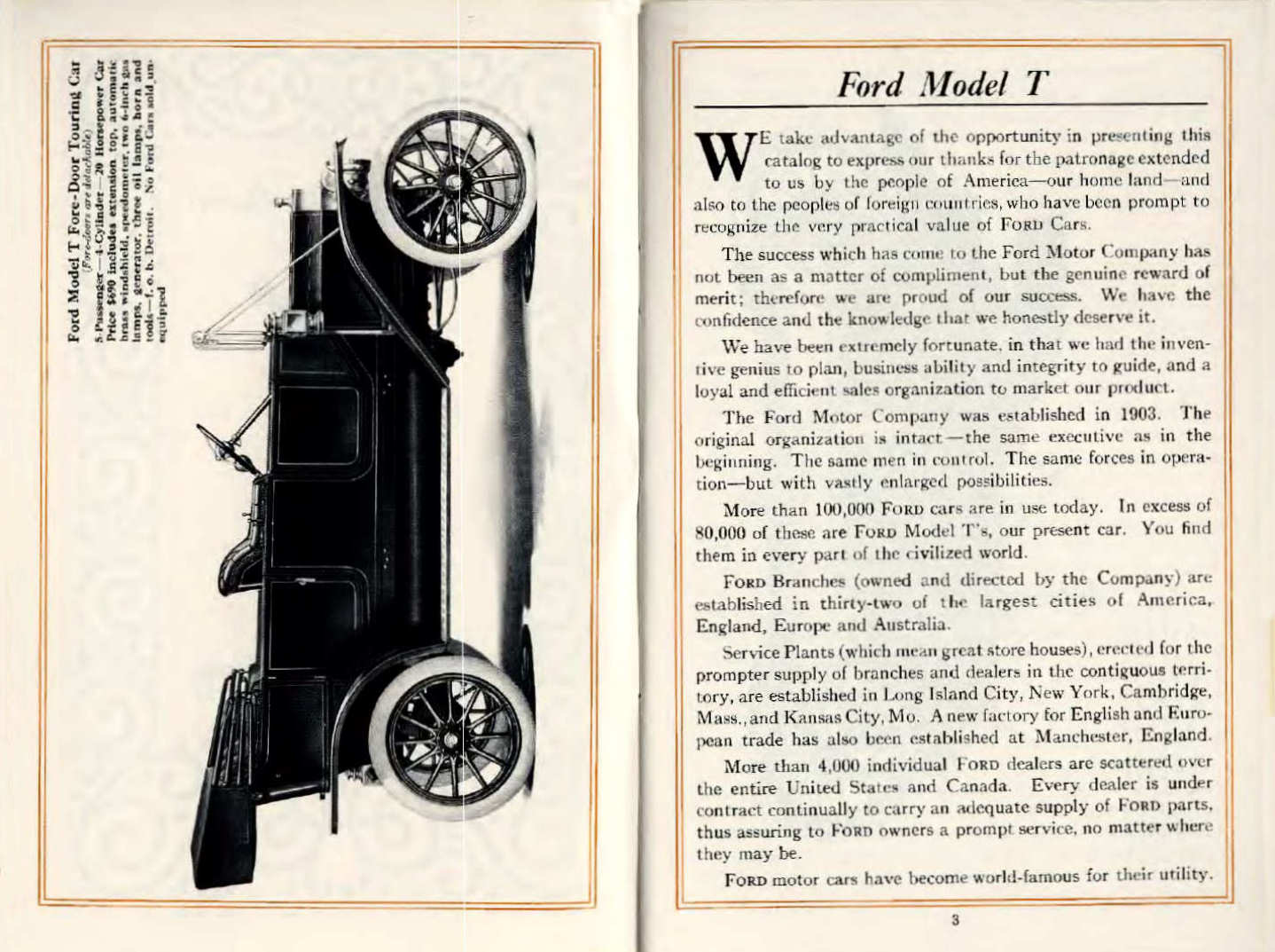 1912 Ford Motor Cars Edition 1 Catalogue