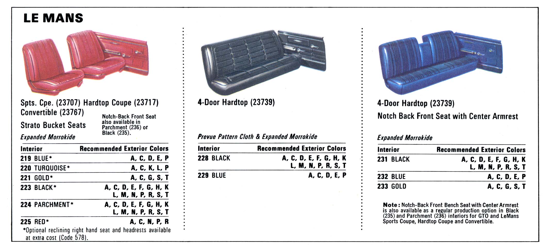 1967 Pontiac Colors and Interiors Booklet